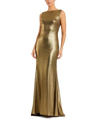 Click here for Mac Duggal Metallic Cowl Back Column Gown prices