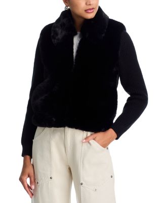 Click here for Aqua Faux Fur Cardigan - Exclusive prices