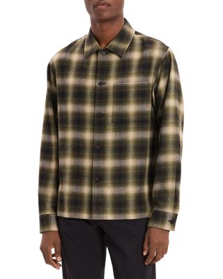 Click here for Theory Plaid Button Down Overshirt prices
