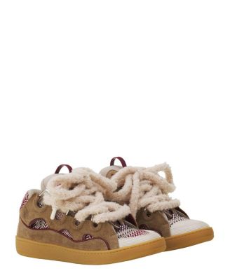 Click here for Lanvin Curb Suede Sneakers with Mesh Laces prices