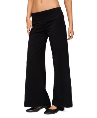 Click here for Edikted Petite Wide Leg Fold Over Pants prices
