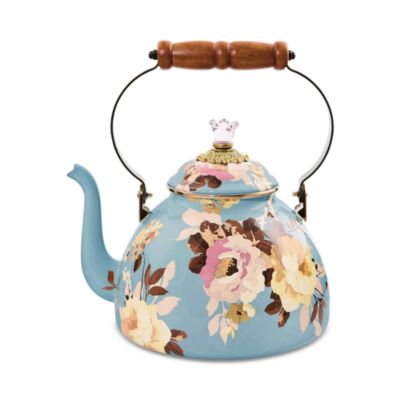 Click here for MacKenzie-Childs Wild Rose Slate 3 Quart Tea Kettl... prices