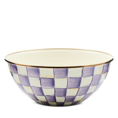 Click here for MacKenzie-Childs Violet Check Large Everyday Bowl prices