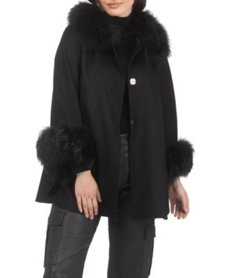 Click here for Gorski Select Wool Cape with Select Lamb Collar an... prices