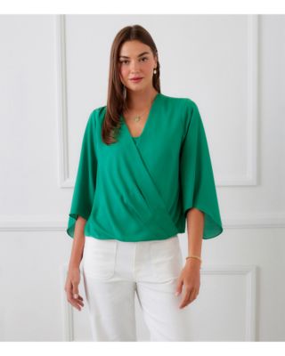 Click here for Karen Kane Drape Front Crossover Top prices