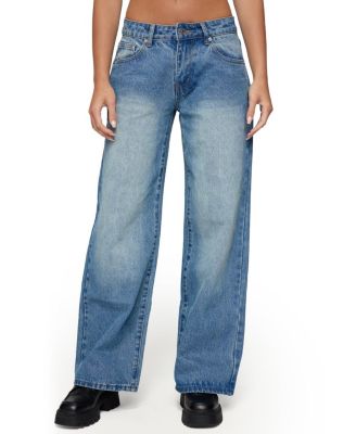 Click here for Edikted Magda Low Rise Acid Wash Jeans prices