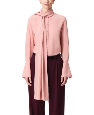 Click here for Another Tomorrow Signature Bow Blouse prices