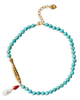 Click here for Chan Luu Gemstone & Fish Charm Turquoise Beaded Pe... prices