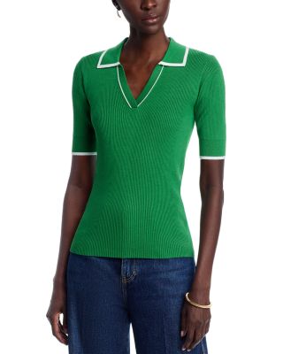 Click here for T Tahari Elbow Sleeve Polo Top - Exclusive prices
