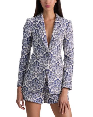 Click here for Alice and Olivia Breann Long Fitted Blazer prices