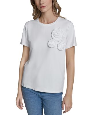 Click here for Karl Lagerfeld Paris Rose Trim Knit Top prices
