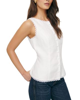 Click here for Reformation Amela Linen Top prices