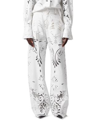 Click here for Giuseppe Di Morabito Broderie Anglaise Wide Leg Tr... prices