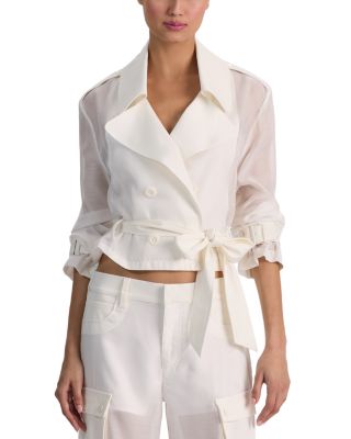 Click here for Alice and Olivia Keith Sheer Mixed Media Jacket prices