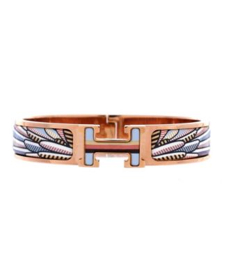 Click here for Pre-Owned HERMES Narrow Clic H Bracelet Printed En... prices