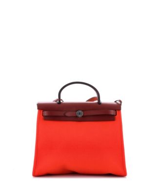 Click here for Pre-Owned HERMES 31 Herbag Zip Leather and Toile prices