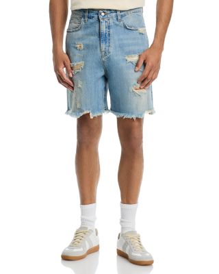 Click here for Barrow Slim Fit 6.5 Frayed Denim Shorts prices