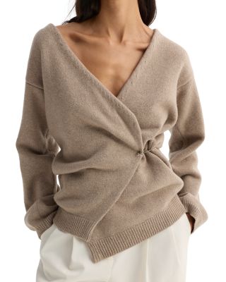 Click here for ROHE Off Shoulder Wool Cashmere Wrap Cardigan prices