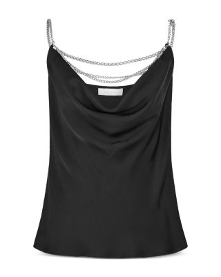 Click here for Rabanne Chain Strap Cowl Neck Top prices