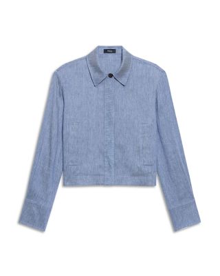 Click here for Theory Cropped Denim Jacket prices