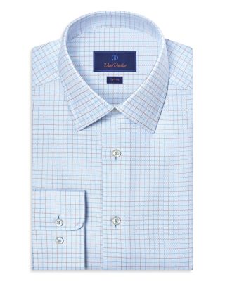 Click here for David Donahue Trim Fit Twill Check Dress Shirt prices