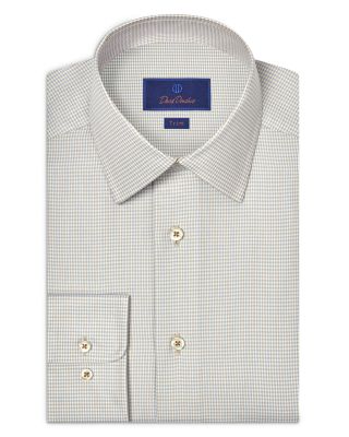 Click here for David Donahue Trim Fit Silk Blend Twill Check Dres... prices