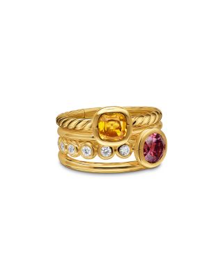 Click here for Dy Mercer Color Stone Multi Row Ring in 18K Yellow... prices
