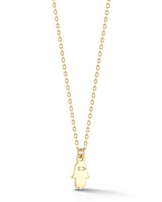 Click here for Moon & Meadow 14K Yellow Gold Tiny Hamsa Hand Pend... prices
