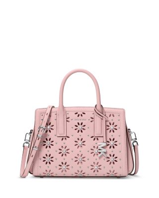 Click here for Michael Kors Laila Small Flower Cutout Leather Sat... prices