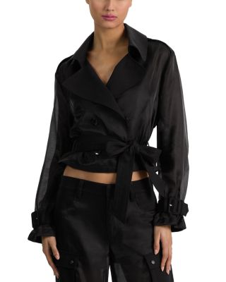 Click here for Alice and Olivia Keith Sheer Mixed Media Jacket prices
