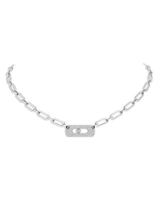 Click here for Messika 18K White Move Link Diamond Link Necklace... prices