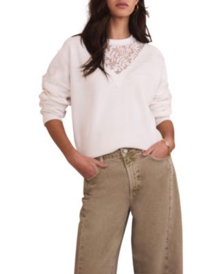 Click here for Mint Velvet Womens Broderie Detail Sweatshirt prices