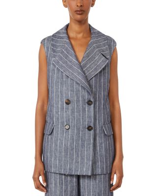 Click here for Max Mara Smmballo Sleeveless Linen Blazer prices