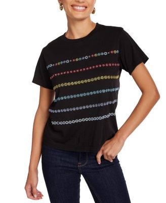 Click here for Lauren Moshi Ursula Crystal Evil Eye Stripe Top prices