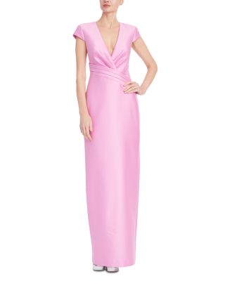 Click here for Badgley Mischka Cap Sleeve Pleated Waist Gown prices