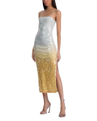 Click here for Alice and Olivia Fifi Sequin Fitted Midi Dress prices