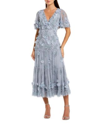 Click here for Mac Duggal Floral Embellished Flutter Sleeve Tiere... prices
