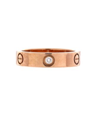 Click here for Pre-Owned Cartier Love 3 Diamonds Band Ring 18K Ro... prices