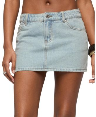Click here for Edikted Spencer Low Rise Denim Micro Skirt prices