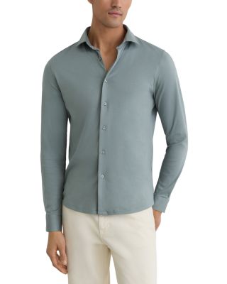 Click here for Reiss Duke Slim Fit Steel Blue Shirt prices