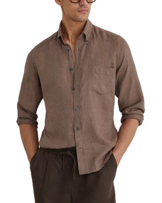 Click here for Reiss Queens Regular Fit Linen Shirt prices