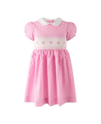 Click here for Rachel Riley Girls Seersucker Heart Smocked Dress... prices