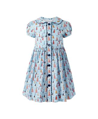 Click here for Rachel Riley Girls Sailboat Button Front Dress - L... prices