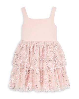 Click here for Self-Portrait Girls Sequin Embellished Tiered Dres... prices