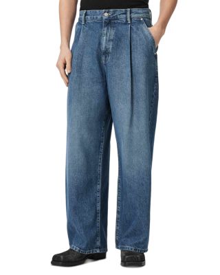 Click here for Allsaints Daze Pleated Wide Leg Fit Jeans in Mid I... prices