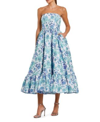Click here for Mac Duggal Floral Brocade Strapless A Line Midi Dr... prices