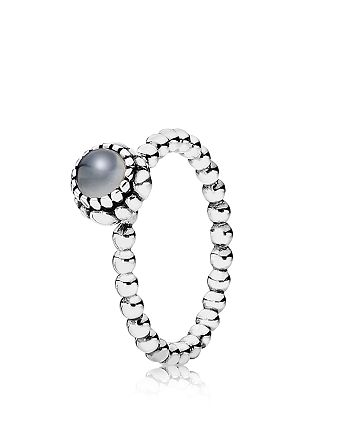 Pandora Ring - Sterling Silver & Grey Moonstone Birthday Blooms June ...