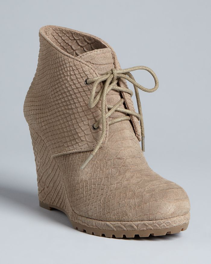 Rosegold Lace Up Wedge Platform Booties - Bevin | Bloomingdale's