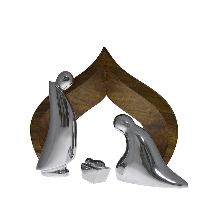 Nambé Nativity Holy Family with Wooden Creche | Bloomingdale's