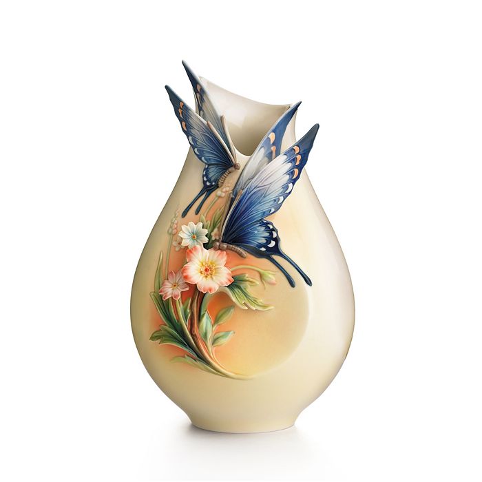 Franz Collection Fluttering Beauty Flower and Butterfly Small Vase ...